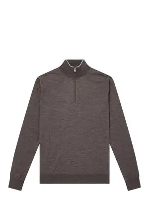Peter Millar Peter Millar Excursionist Merino Wool-Blend Half-Zip Sweater Brown