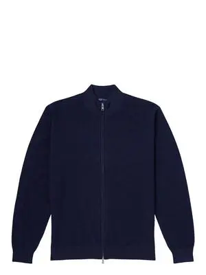 Peter Millar Excursionist Merino Wool-blend Full-zip Sweater - Blue