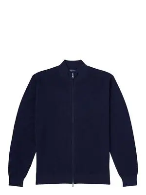 Peter Millar Excursionist Merino Wool-blend Full-zip Sweater - Navy