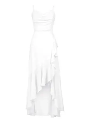 ALINA CERNATESCU Volla Linen Dress With Ruffles - White