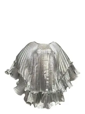 JULIA CLANCEY Bianca Madam Hand-pleated Lurex Kaftan - Silver