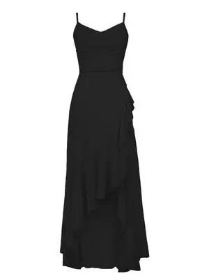 ALINA CERNATESCU Volla Linen Dress With Ruffles - Black