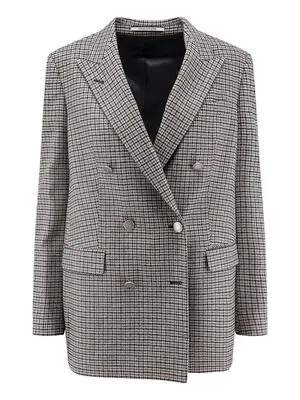 Tagliatore Jasmine Pied-de-poule Wool Blend Blazer - Grey
