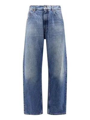 MAISON MARGIELA Cotton Jeans With Numeric Signature Tag - Blue