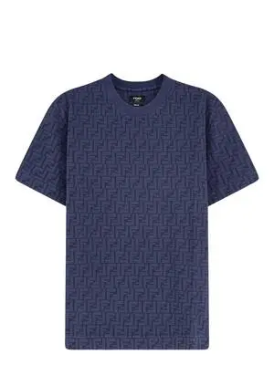 Fendi Ff Cotton Tshirt - Blue