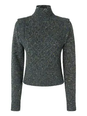 Pinko High-neck Ruffled Sweater - Black