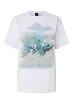 Pinko Graphic Print T-shirt - White