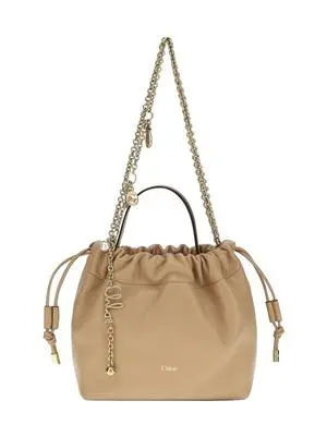 Chloé Icons Leather Drawstring Bag - Brown