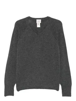 ALYSI Cashmere V-neck Sweater - Grey