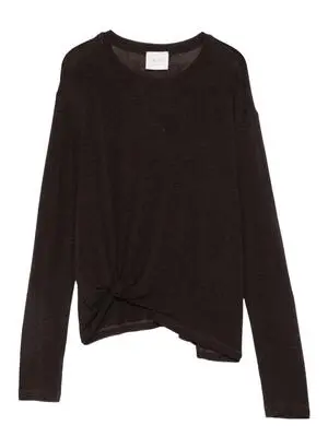ALYSI Knot Detail Crewneck Sweater - Purple