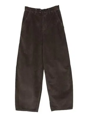 ALYSI Velvet Barrel Trousers - Brown