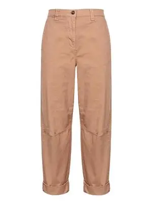 Pinko High-waisted Cropped Trousers - Nude