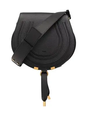 Chloé Marcie Leather Saddle Bag - Black