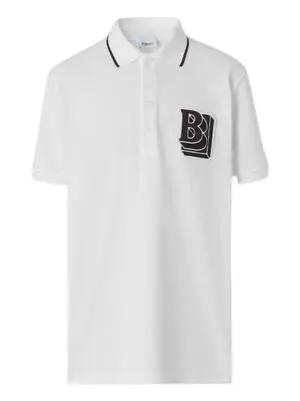 Burberry Logo-patch Polo Shirt White