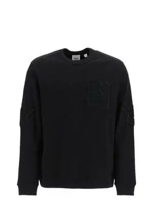 Burberry Letter-graphic Cotton Sweatshirt - Black