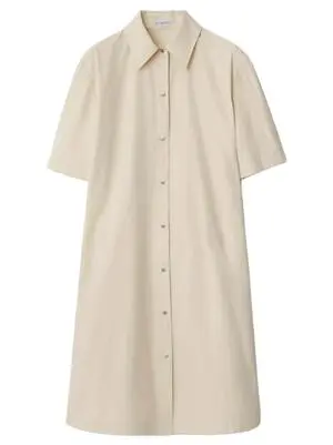 Burberry Short Sleeve Shirt Dress - Nude