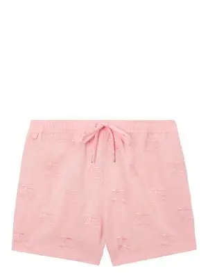 Burberry Embroidered Equestrian Knight Swim Shorts - Pink