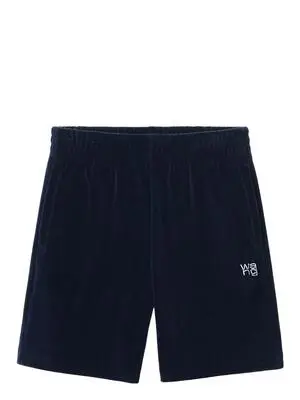 Alexander Wang High-waisted Velvet Track Shorts - Blue