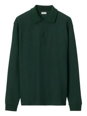Burberry Long-sleeve Cotton Polo Shirt - Green