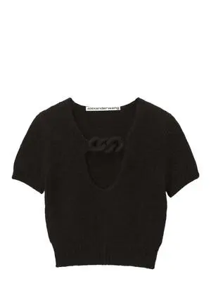 Alexander Wang Circle Cut-out Knit Top - Black