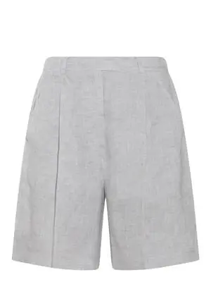 Brunello Cucinelli Linen Tailored Shorts - Gray