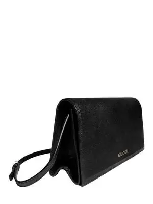 Gucci Mini Bag With Foiled Lettering - Black