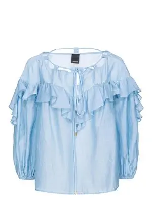 PINKO Pinko Maxi Flounce Blouse With Tie Detail