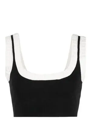 ALEXANDER WANG Alexander Wang Logo Jacquard Trim Cropped Top