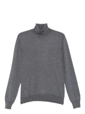 Tagliatore Long Sleeve High Neck Knit Top - Gray