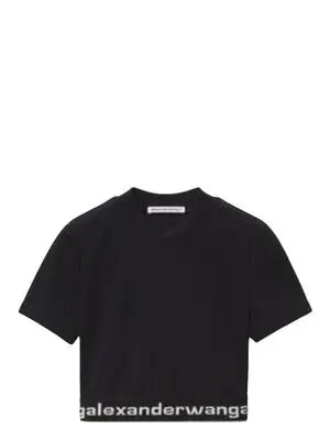 Alexander Wang Logo Tape Cropped T-shirt - Black