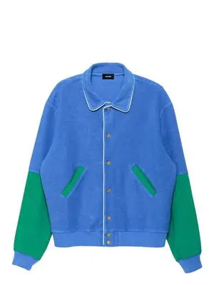 We11Done Lapel Spliced Casual Jacket - Blue