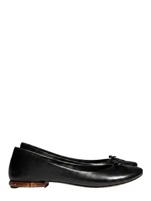 Gucci Ballerina Flats With Bamboo Trim - Black
