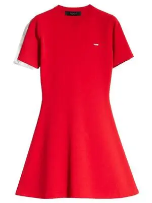 Gucci Fine Matte Viscose Short Sleeve Dress - Red
