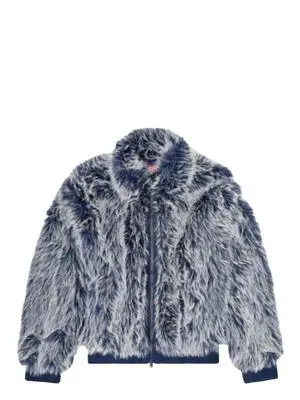 DIESEL® Fur Bomber Jacket - Medium Blue