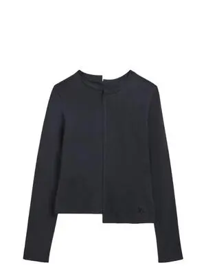 Y3 Fitted Long-sleeved T-shirt With Asymmetrical Design - Black