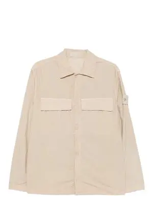Stone Island Logo-patch Pocket Shirt - Beige