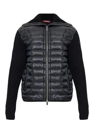 DIESEL® Quilted Long-sleeve Jacket - Black