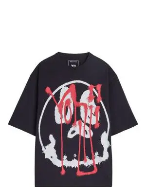 Y3 Skull Graphic T-shirt In /red - Black