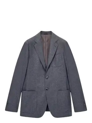 Giorgio Armani Unlined Single-breasted Stretch Cashmere Jacket With Two Buttons - Grey