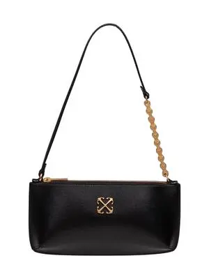 Off-White Jitney Flat Armpit Bag With Metal Detailing - Black
