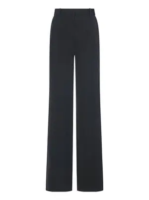 THE ROW Coleman Wool Gabardine Bootcut Trousers - Black