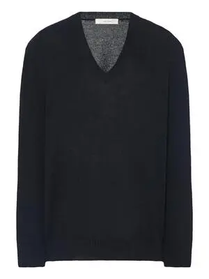 THE ROW Phora Cashmere V-neck Sweater - Black
