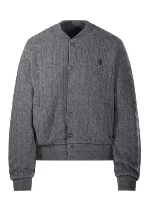 Polo Ralph Lauren Cable Knit Bomber Jacket - Grey