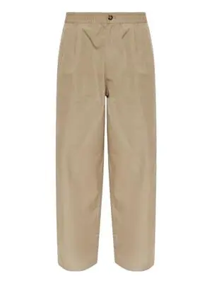 Emporio Armani Regular-fit Cotton Poplin Elasticated Waist Trousers - No