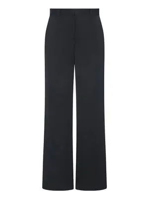THE ROW Lind Bootcut Trousers With Satin Tuxedo Stripes - Black