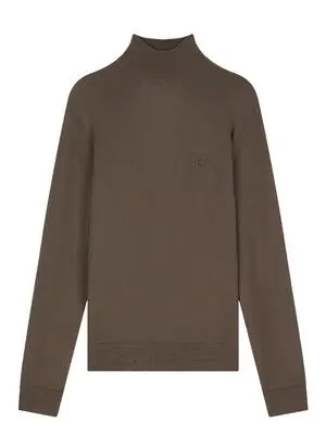 Giorgio Armani Slim-fit High-neck Virgin Wool Sweater - Brown