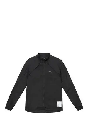 Satisfy Long-sleeved Casual Jacket With Stand Collar And Zip Closure - Black