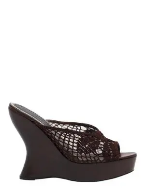 Magda Butrym Crocheted Wedge Sandals - Brown