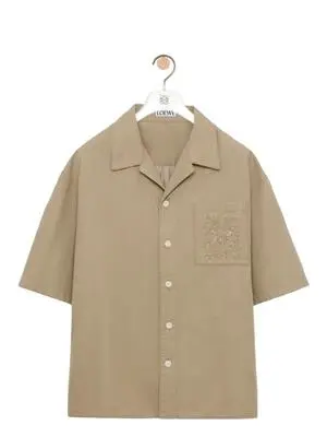 Loewe Short Sleeve Shirt In Cotton - Light Brown
