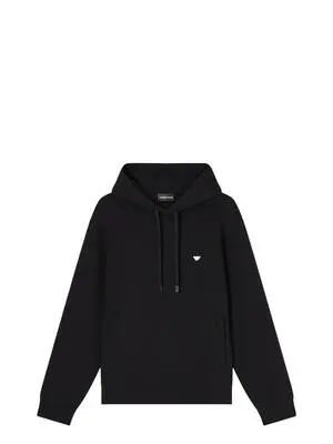 Emporio Armani Drawstring Long-sleeved Hoodie - Black